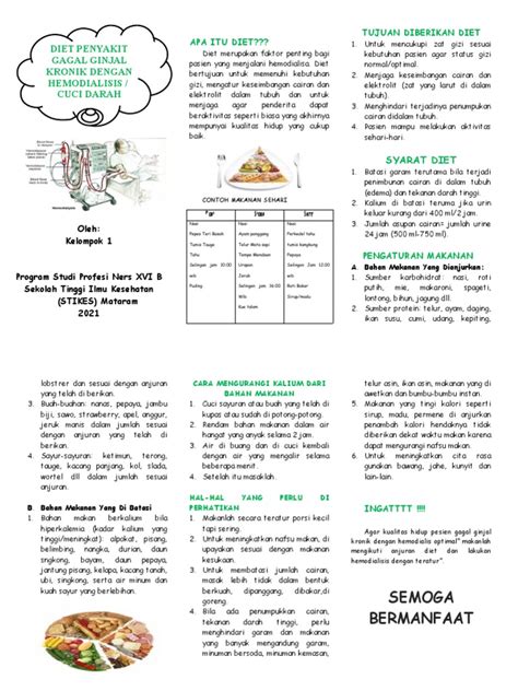 Diet Ckd Pasien Hd Leaflet Pdf