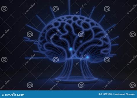 Abstract Digital Brain Neural Network Concept Stock Illustration