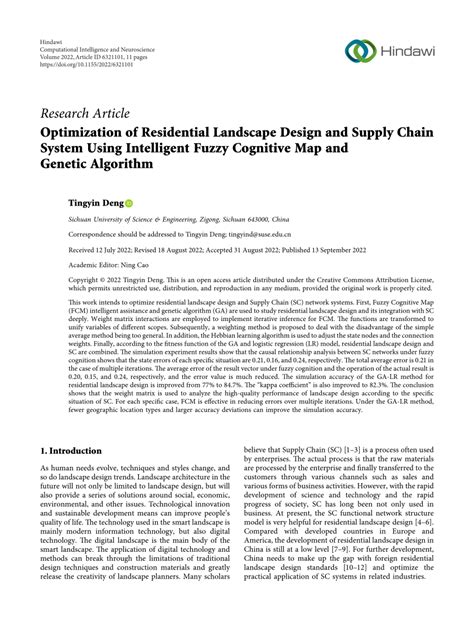 Pdf Optimization Of Residential Landscape Design And Supply Chain