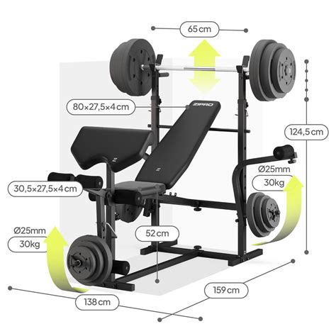 Fitnessbank Zipro Ripped Multifunctionele Halterbank Curlbank Met