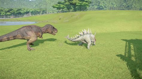 Jurassic World Evolution Battle Tyrannosaurus Vs Chungkingosaurus