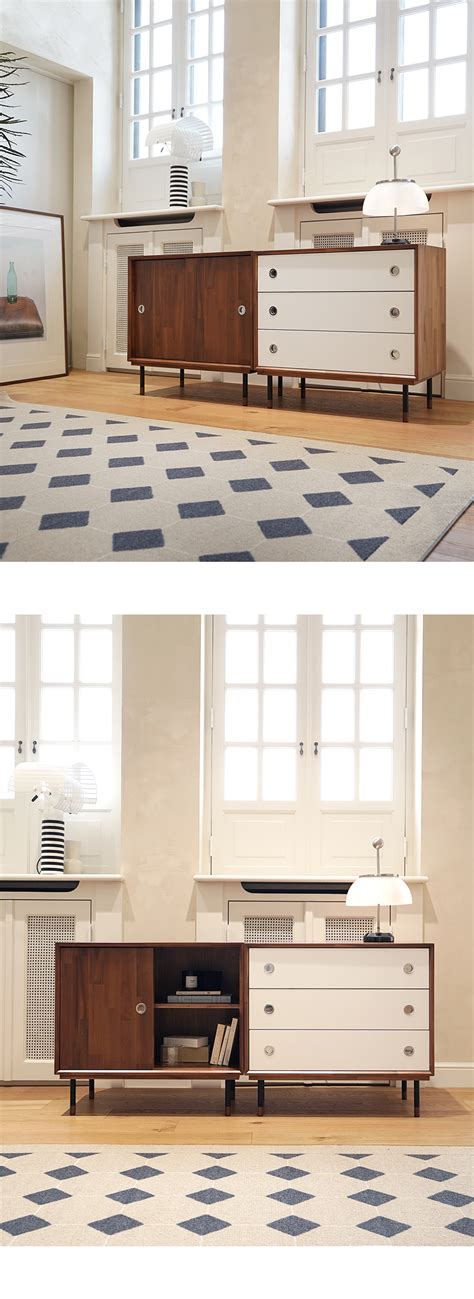 펜슬하우스 F50 미드센추리모던 빈티지 3단 서랍장3colors