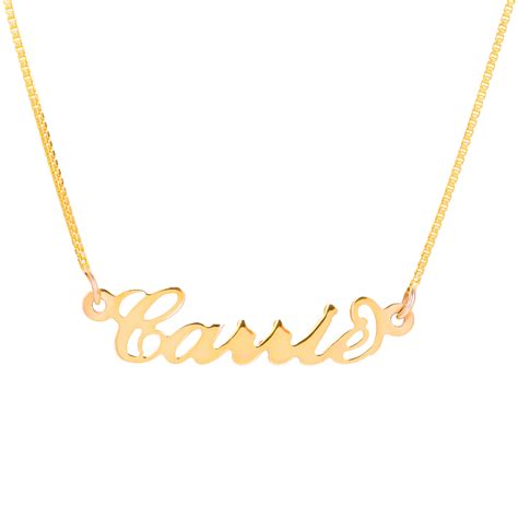 18ct Gold Plated Script Box Chain Name Necklace
