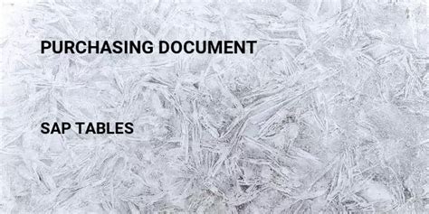Purchasing Document Table In Sap