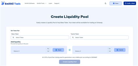 Create Liquidity Pool From Base Token【 Launch On Uniswap