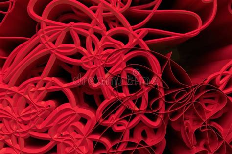 Messy Colorful Curve Geometric Lines For Graphic Design Or Background 3d Render Stock