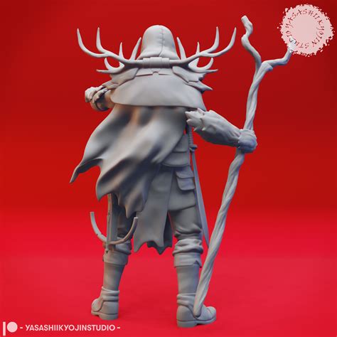 3d Datei Druids Human Male Lvl 10 Tabletop Miniatures Pre Supported ♂️ ・modell Zum