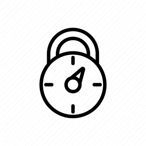 Combination Lock Outline Padlock Password Security Tool Icon