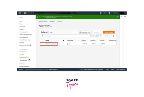AWS Budgets AWS Cost Management Scaler Topics AWS Budgets AWS Cost Management Scaler Topics