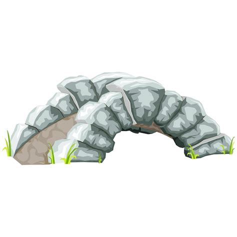 Premium Vector Stone Antique Bridge And Grass Design Element