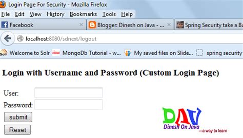 Spring Security Login Form Based Example Dinesh On Java