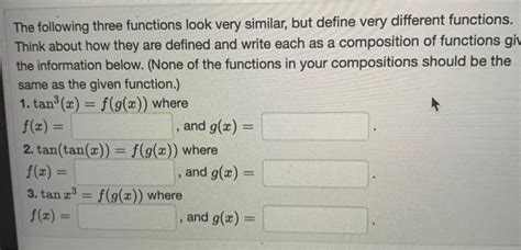 Solved The Following Three Functions Look Very Similar But
