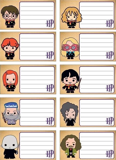 20 Etiquetas Escolares De Harry Potter Gratis Para Editar E Imprimir