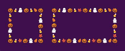 Cute Square And Rectangle Halloween Frame Template Set Halloween