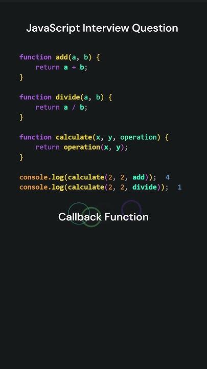 Javascript Interview Question Callback Functions Higher Order Functions Javascript Youtube