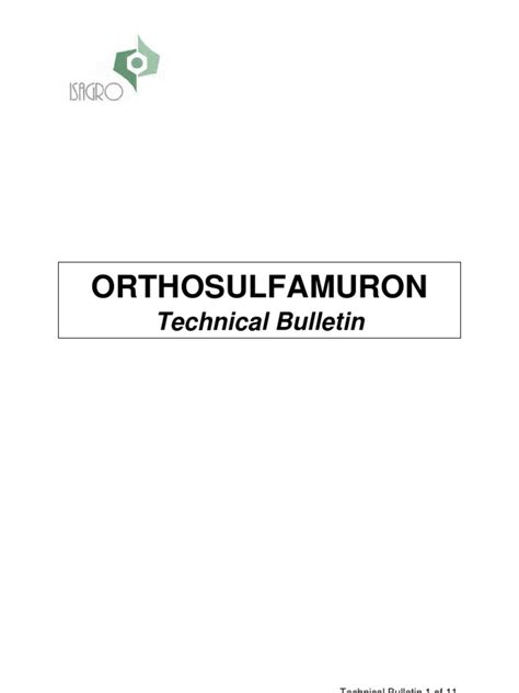 Orthosulfamuron Technical Bulletin May2010 Pdf Herbicide Rice