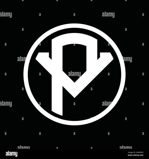 Pv Logo Monogram With Overlapping Style Vintage Design Template Stock