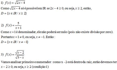 Obtenção Do Domínio De Uma Função Só Matemática
