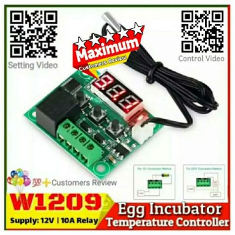 W1209 Incubator Temperature Controller Dc 12v Ntc Sensor For Incubator Aquarium Ac Bd
