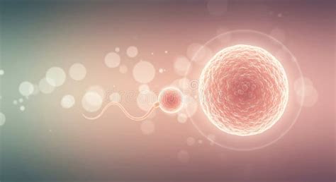 Human Egg Cell Fertilization By Sperm Microscopic View Of Conception