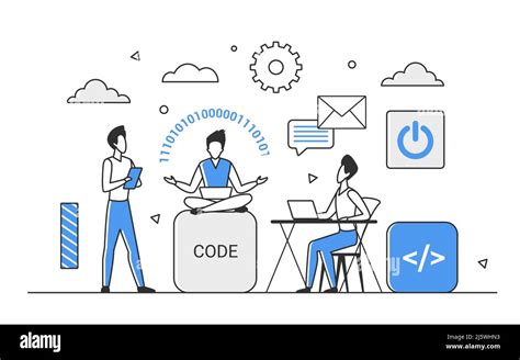 Software Development Team And Optimization Process Building Code And Technical Interface