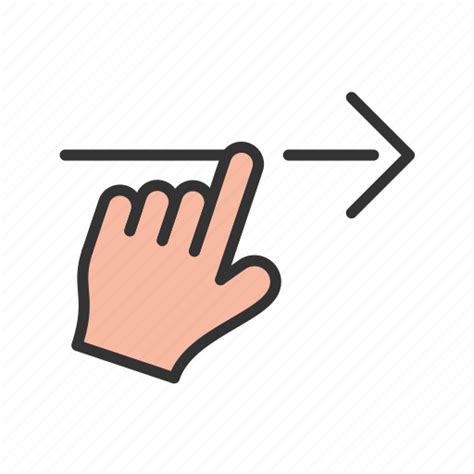 Drag Right Swipe Slide Touch Arrow Gesture Tap Icon Download On Iconfinder