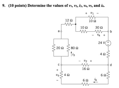 solved 9 10 points determine the values of vi v2 i3