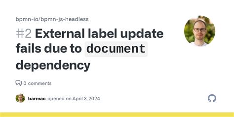 External Label Update Fails Due To `document` Dependency · Issue 2 · Bpmn Iobpmn Js Headless