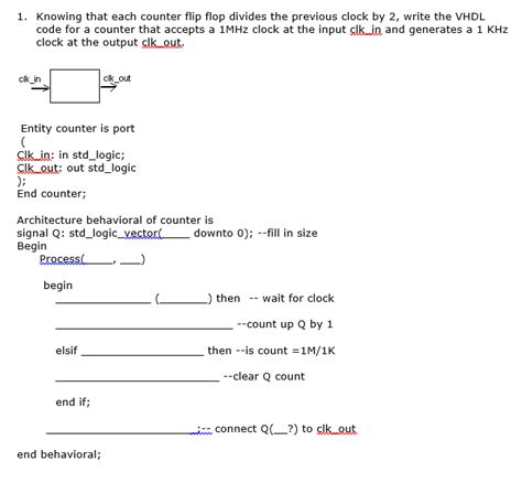 Solved 1 Knowing That Each Counter Flip Flop Divides The