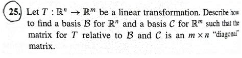 Solved Let T RnRm Be A Linear Transformation Describe Chegg