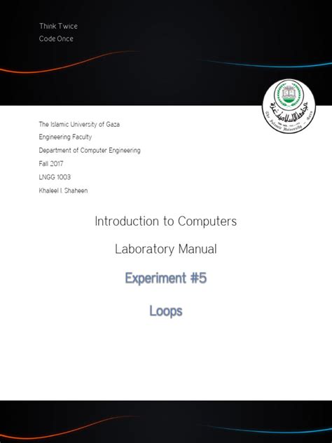 Lab 5 Loops Pdf Control Flow Software Engineering