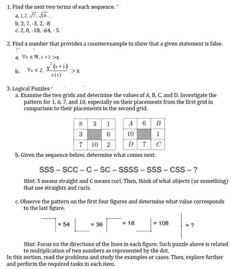 Solved 1 Find The Next Two Terms Of Each Sequence A 12