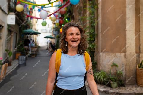 Premium Photo Portrait Of Braless Woman Outdoors
