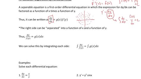 Ap Calculus Separation Of Variables Lesson Youtube