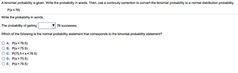 Solved A Binomial Probability Is Given Write The Chegg Com