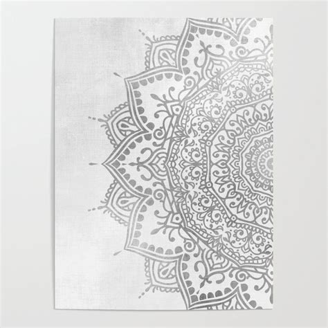 Buy Grey Mandala Poster By Agnes Szafranska Worldwide Shipping