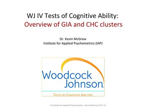 Overview Of The Wj Iv Cognitive Battery Gia And Chc Clusters Ppt Science