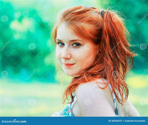 Red Head Portrait Outdoor Stock Image Image Of Facial 28206327