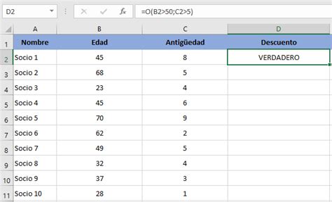 Función O en Excel Tutorial Excel