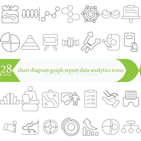Line Icons Related To Chart Diagram Graph Report Data Analytics
