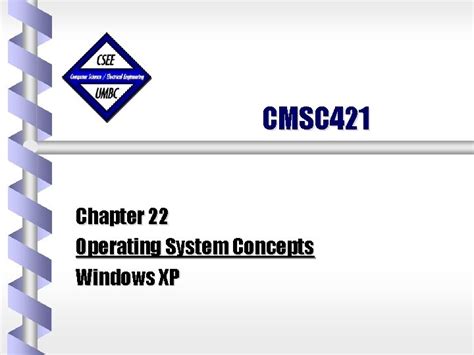 Cmsc 421 Chapter 22 Operating System Concepts Windows