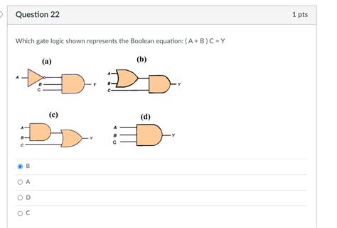 Solved Which Gate Logic Shown Represents The Boolean Chegg Com
