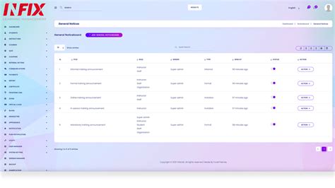 Noticeboard Add On Infix LMS Laravel Learning Management System By CodeThemes