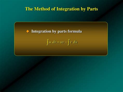 ppt integration by parts integration using tables of integrals numerical integration