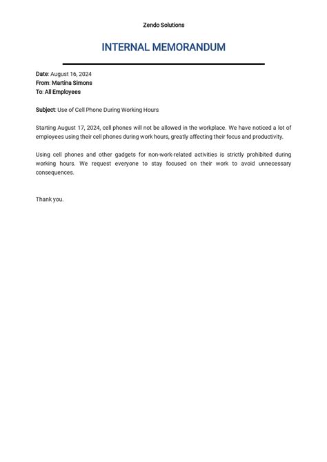 Employee Memo Template