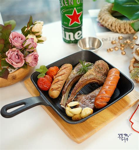 양고기 스테이크 굽는법 에어프라이어 양갈비 프렌치렉 굽기