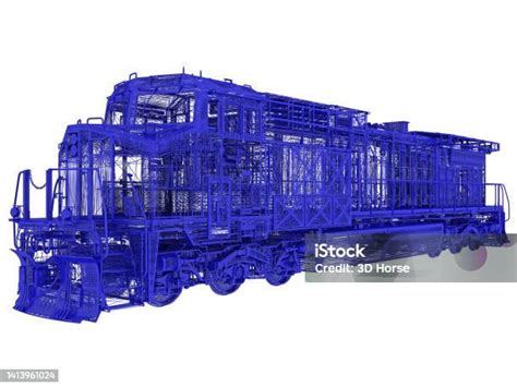 디젤 기관차 열차 3d 와이어 프레임 렌더링 디지털 다각형 메쉬 일러스트 레이 션 흰색 배경에 고립 증기 기관차에 대한 스톡 사진 및 기타 이미지 Istock