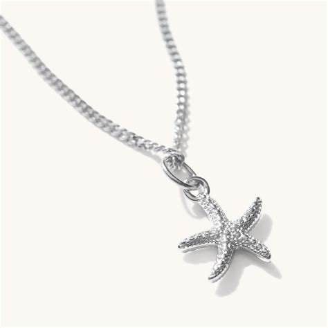 Mini Starfish Charm Necklace Sterling Silver Meaningful Jewellery
