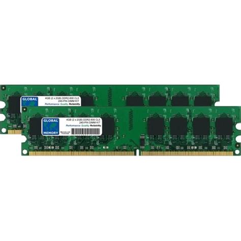 mémoire ram ddr2 sdram 4go 2 x 2go 800mhz pc2 6400 240 pin dimm pour