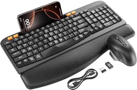 Sablute 2 Pack Black And Rose Gold Wireless Keyboard And Mouse Combo Backlit Jiggler